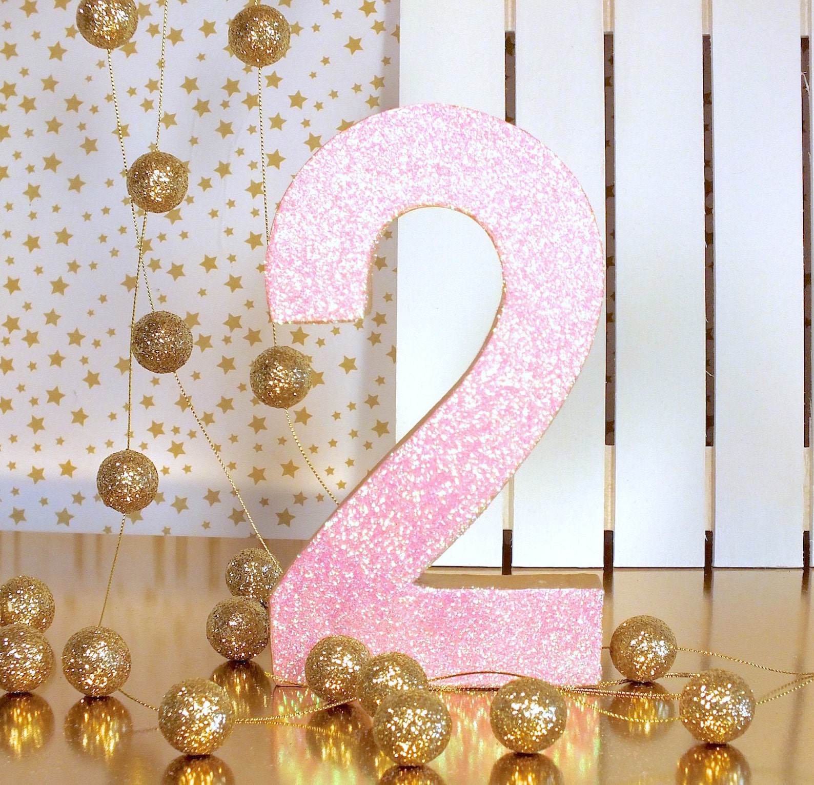 I Am Two Birthday Decoration Peach and Gold Birthday - Etsy