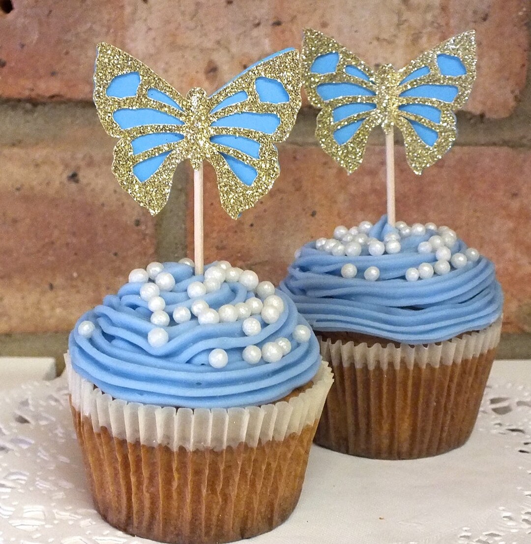 Fiesta de cenicienta, toppers de cupcake de mariposa, decoración de ...