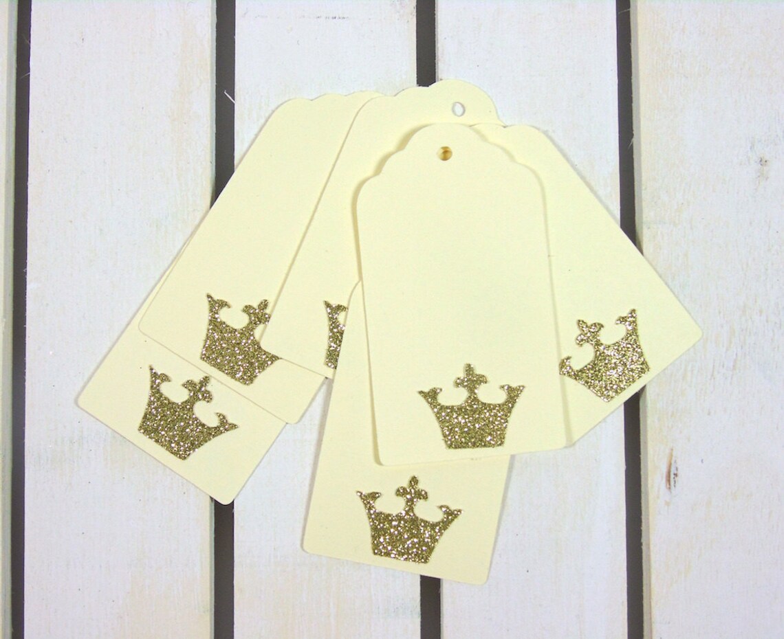 Little Princess Party Crown Tags Gold and Pink Gold and - Etsy