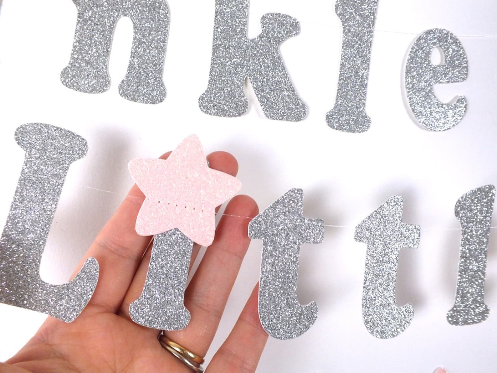Twinkle Twinkle Little Star Silver Glitter Banner Stars - Etsy