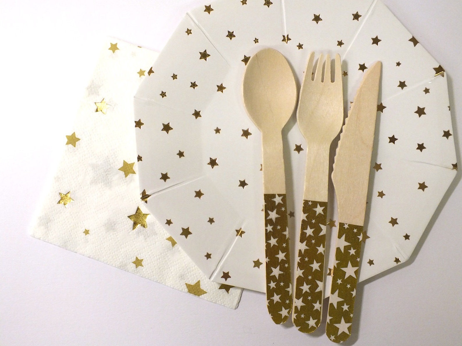 Twinkle Little Star Party, Small Gold Stars Plates - Pack of 8, Napkins ...