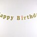 Happy Birthday Small Banner, Personalized Birthday Banner, Gold and ...