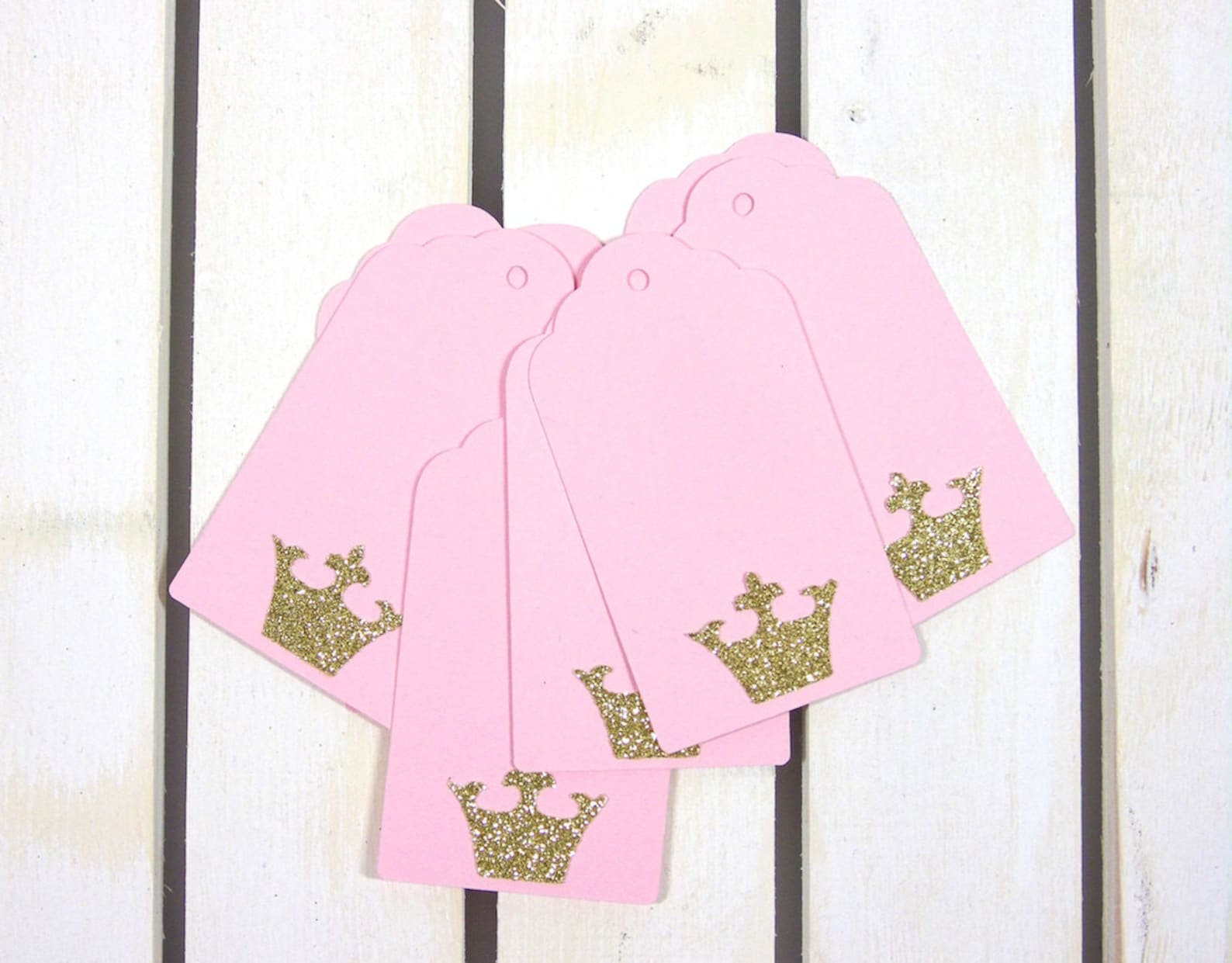 Little Princess Party Crown Tags Gold and Pink Gold and - Etsy