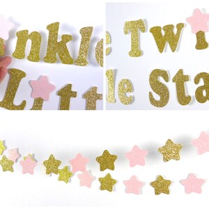 Twinkle, Twinkle Little Star Gold Glitter Banner, Stars Garlands, Stars ...