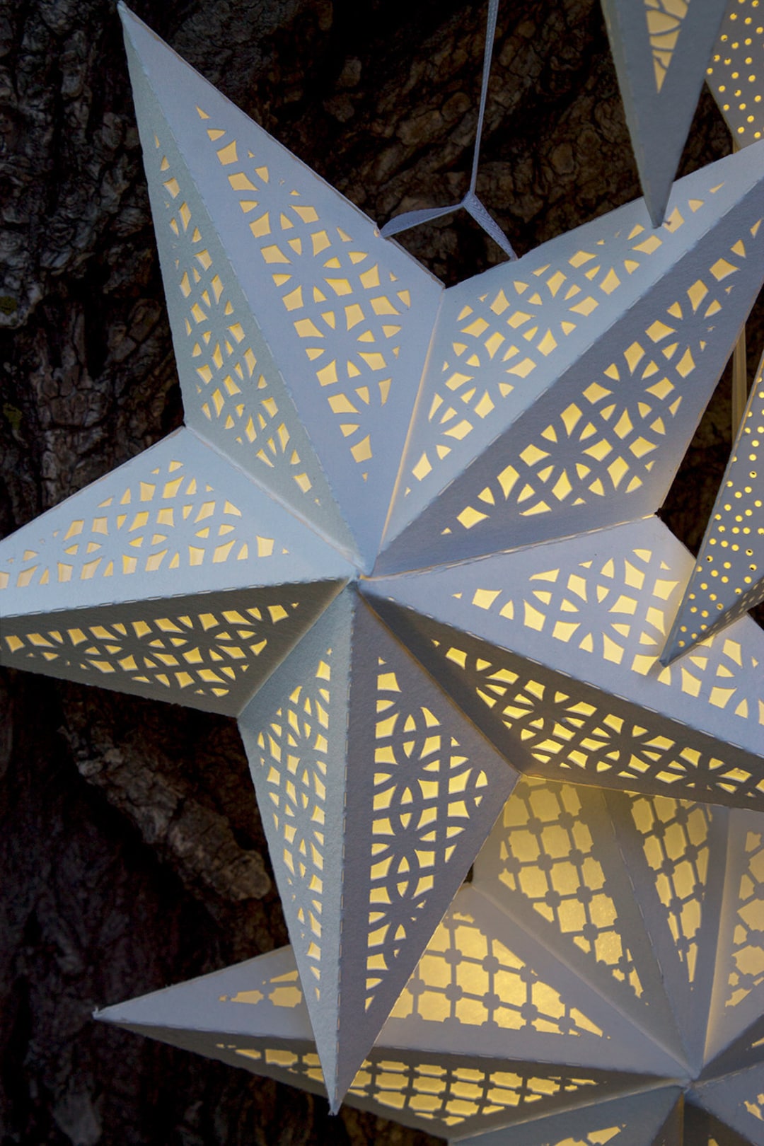 3D Paper Star Lantern With Lace Cutouts - SVG CUTTING FILE Special ...