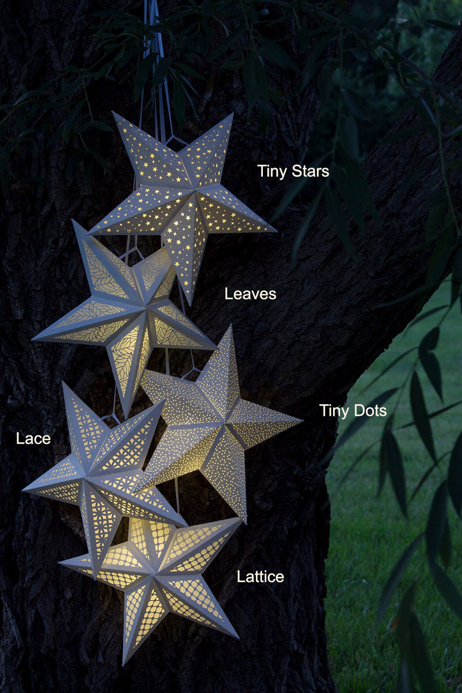 Paper Star Lantern W Tiny Stars SVG CUTTING FILE Pdf Special Occasion ...
