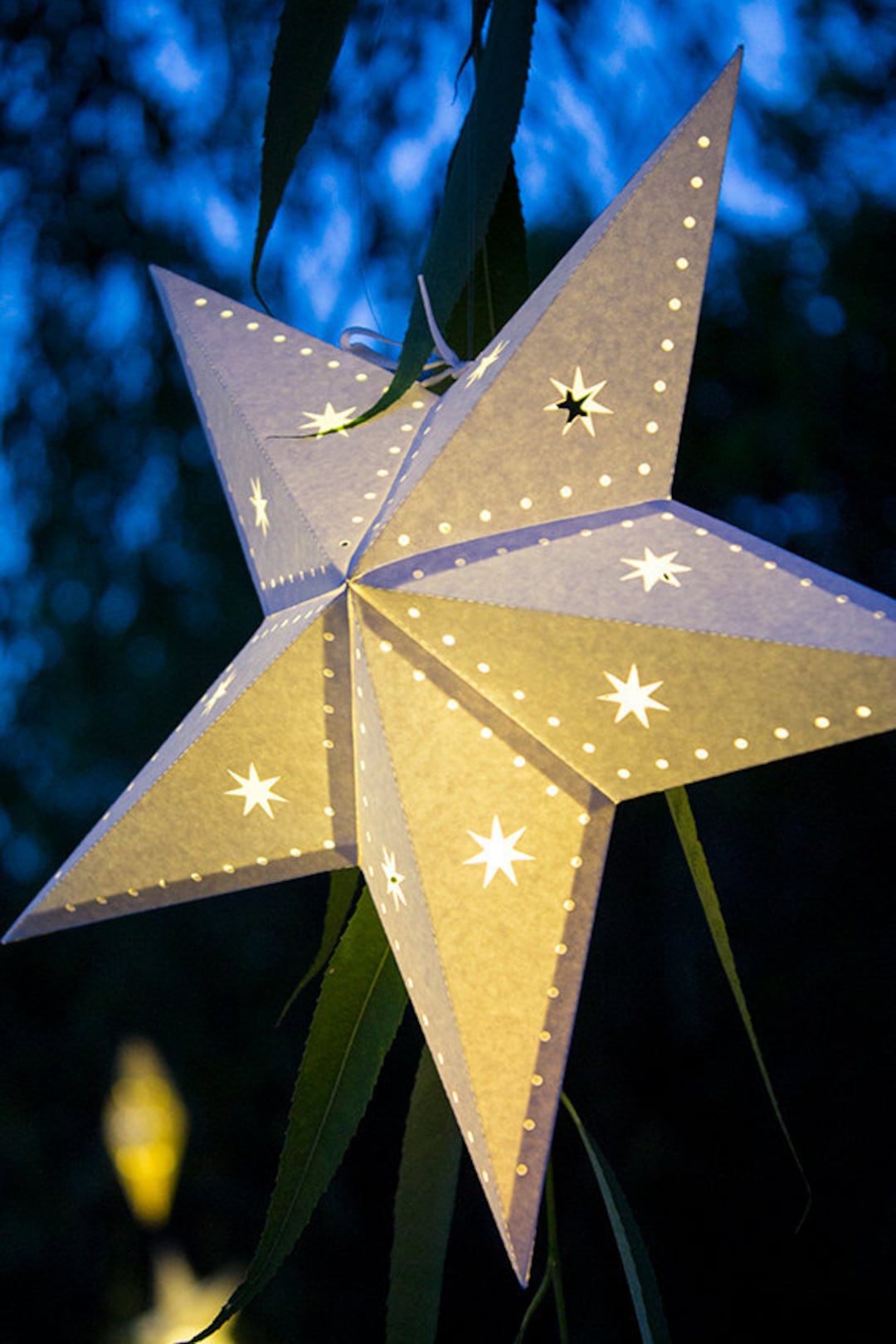 Paper Star Lantern W Stars and Dots - SVG CUTTING FILE Pdf Special ...