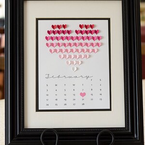 Customized Ombre Heart Calendar Page (DIGITAL ONLY) - 1st Anniversary ...