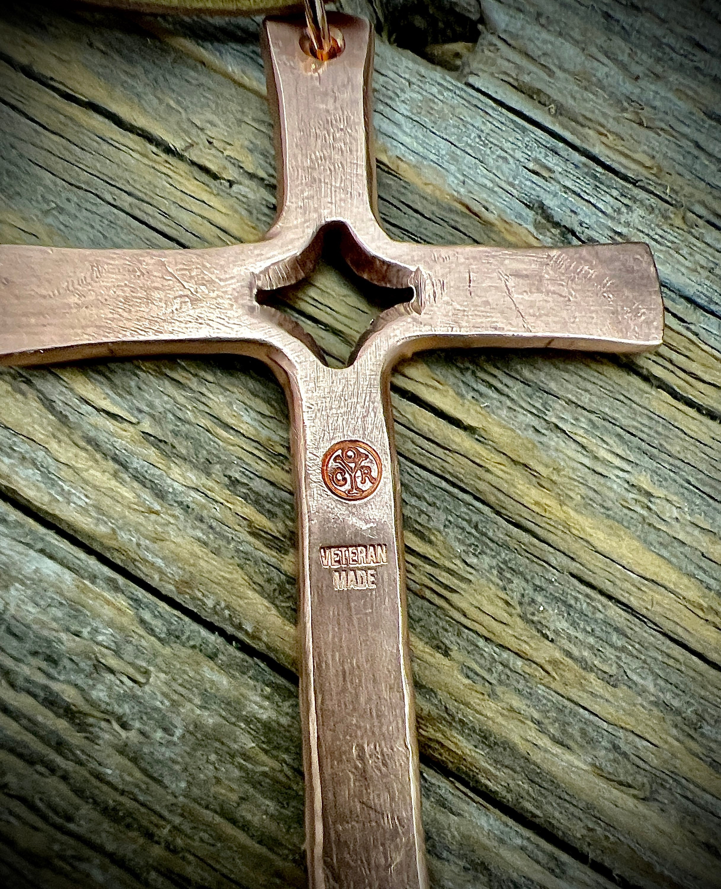 Solid Copper Split Cross Pendant - Etsy