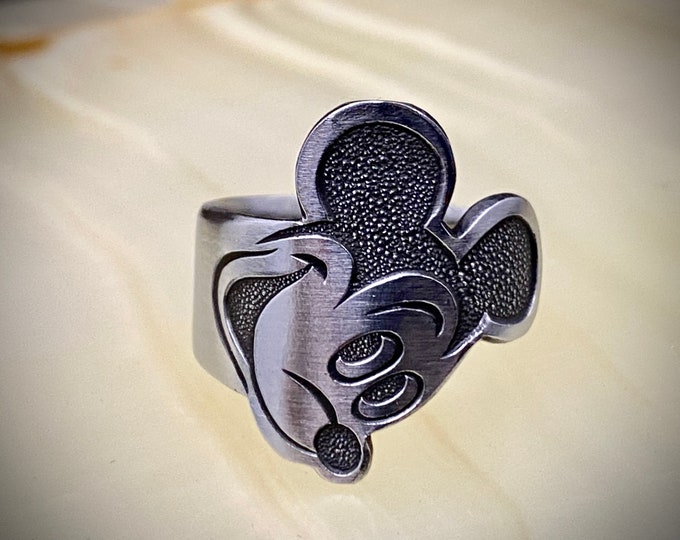 Vintage Mickey Mouse Stainless Steel Spoon Ring Vintage Bonny Disney ...