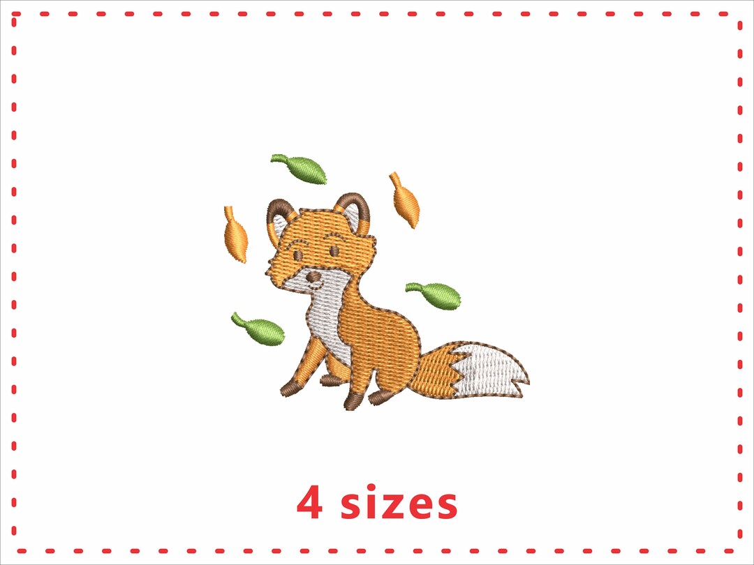Mini Fox Embroidery Design Fox Portrait Machine Embroidery Design Wild ...