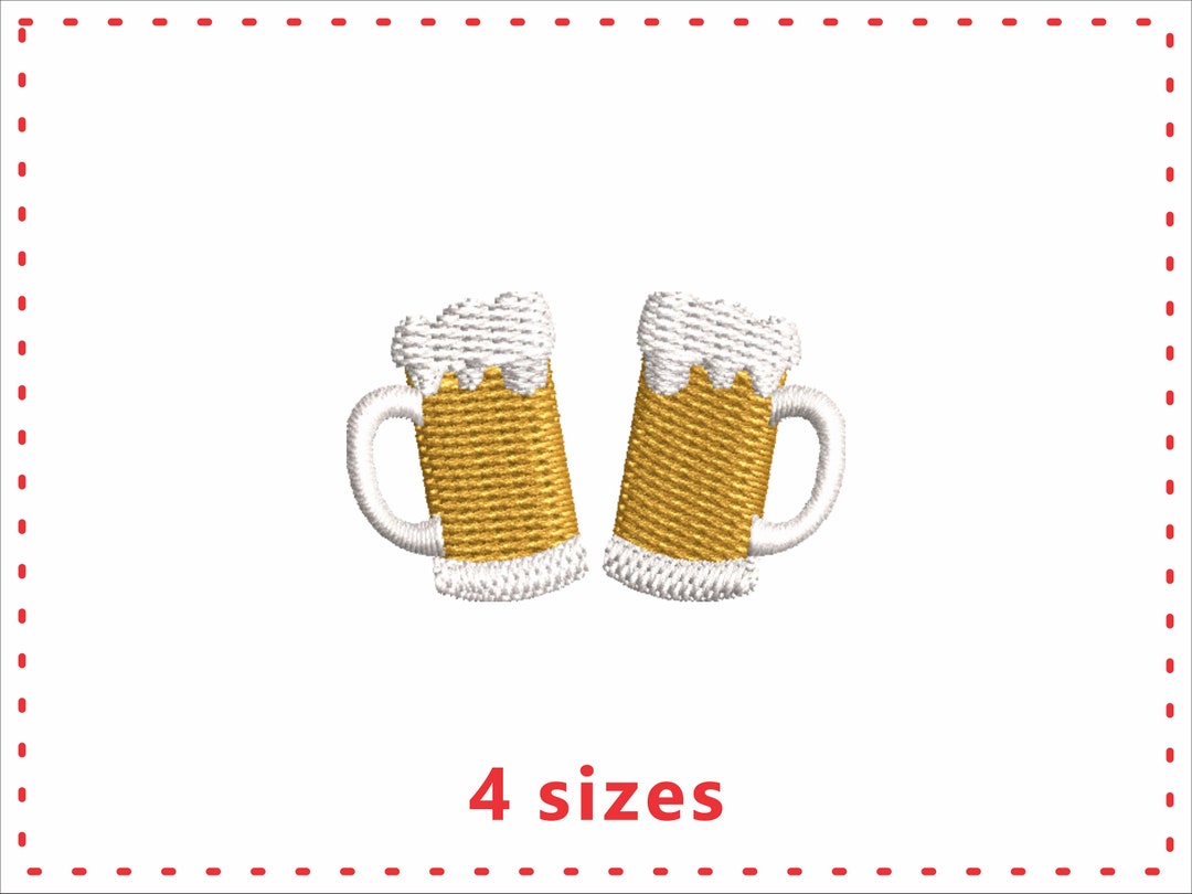 Beer Mugs Embroidery Design Beer Glass Machine Embroidery Design ...