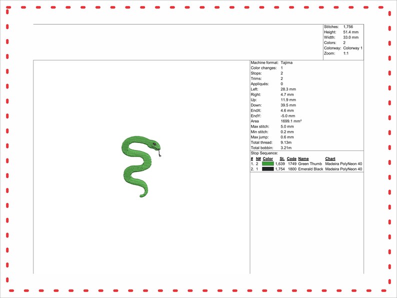 Snake Embroidery Design Coiled Snake Reptiles Machine Embroidery Design ...