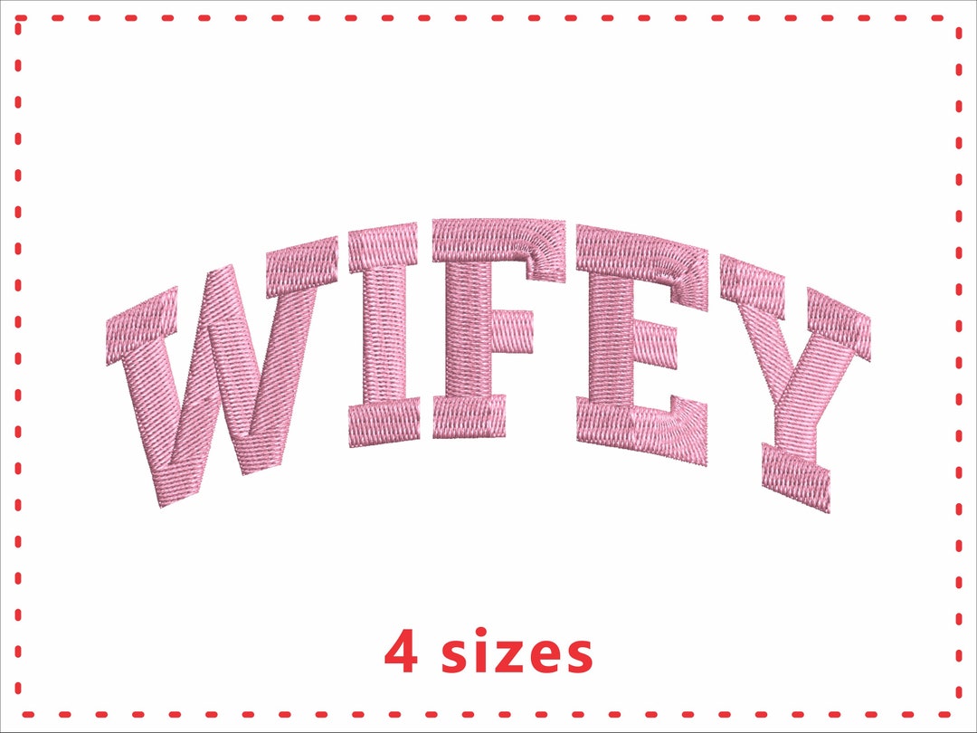 Wifey Arch Embroidery Design Arched Wifey Love Marriage Embroidery ...