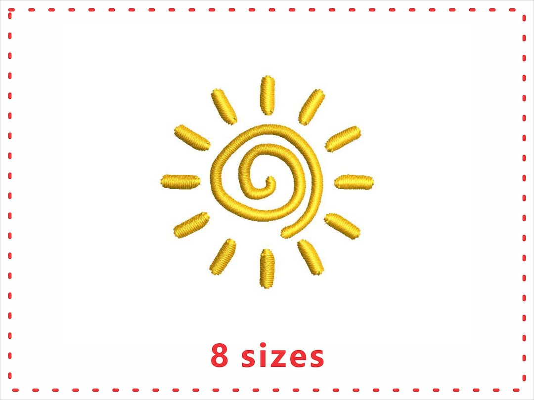 Mini Sun Embroidery Design Sunshine Embroidery Pattern Summer ...