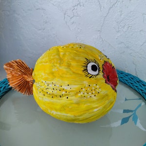 Large Tropical Hand-painted Coconut Fish Set of Two FREE SHIPPING Pool ...