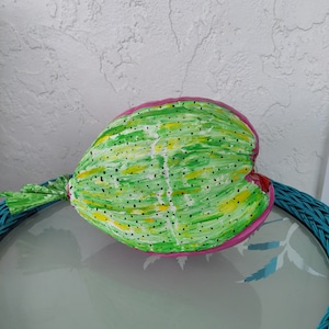 Large Tropical Hand-painted Coconut Fish Set of Two FREE SHIPPING Pool ...