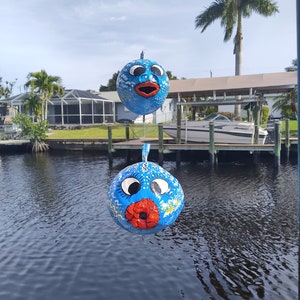 Tropical Hand-painted Coconut Blow Fish Mobile, Tiki Bar Décor and More ...