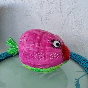 Large Tropical Hand-painted Coconut Fish Set of Two FREE SHIPPING Pool ...