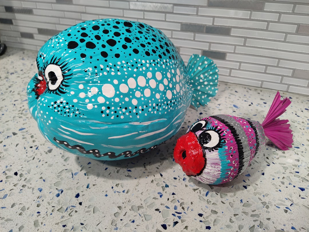 Tropical Hand-painted Coconut Fish Set of Two FREE SHIPPING - Etsy
