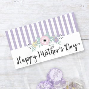 Printable Happy Mother's Day Bag Toppers, Lavender Floral Mother's Day ...