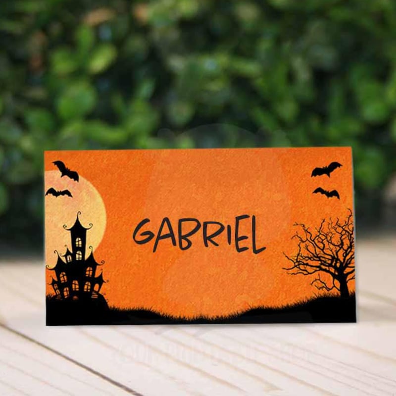 Halloween Place Card - Etsy