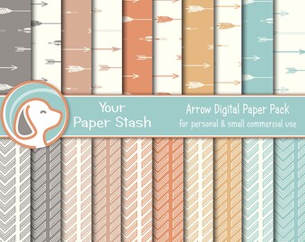 Arrow Tribal Digital Paper Pack for Father's Day Birthday | Etsy