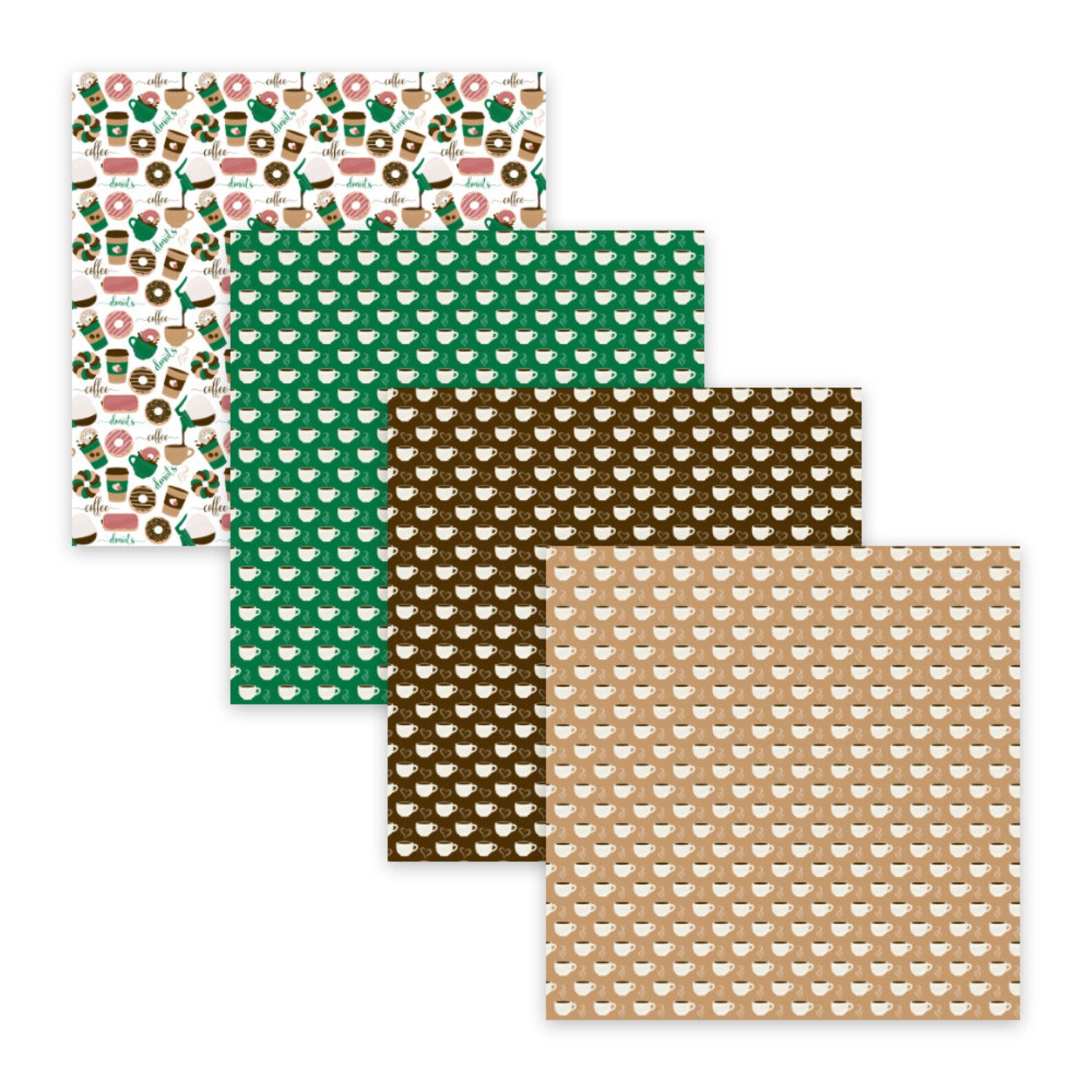 Coffee Donut Digital Papers Coffee Bean Clipart Backgrounds - Etsy