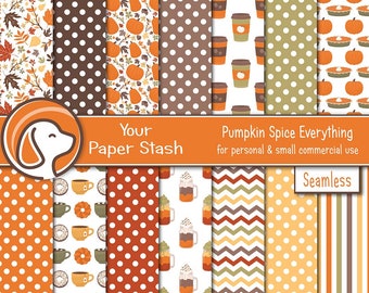 Autumn Digital Scrapbook Papers for Thanksgiving & Halloween | Etsy