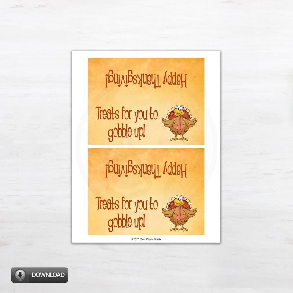 Thanksgiving Turkey Treat Bag Toppers, Thanksgiving Cookie Candy Favor ...
