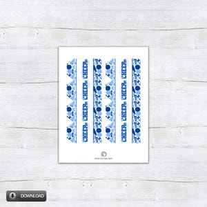 Blue Cheer Team Printable Gift Tags, Cheerleading Printable Tags, Cheer ...
