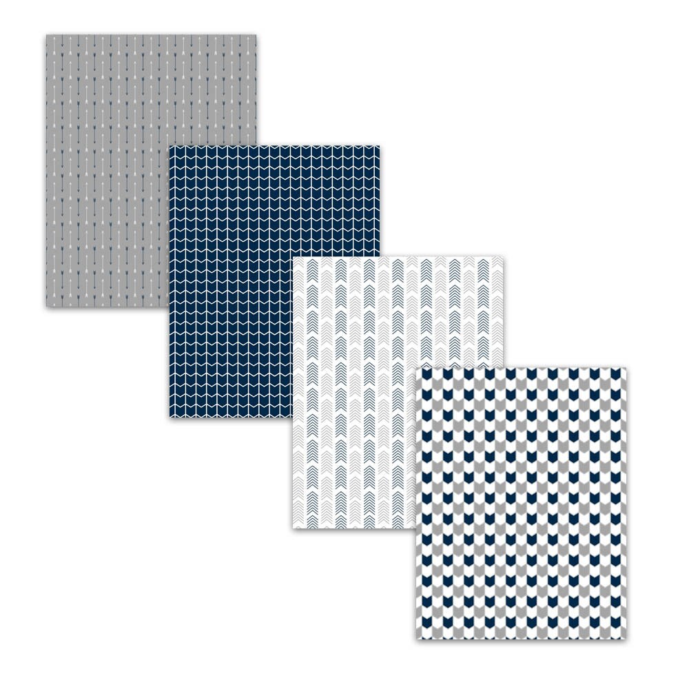 8.5x11 Navy Blue and Gray Arrow Digital Paper Pack - Etsy