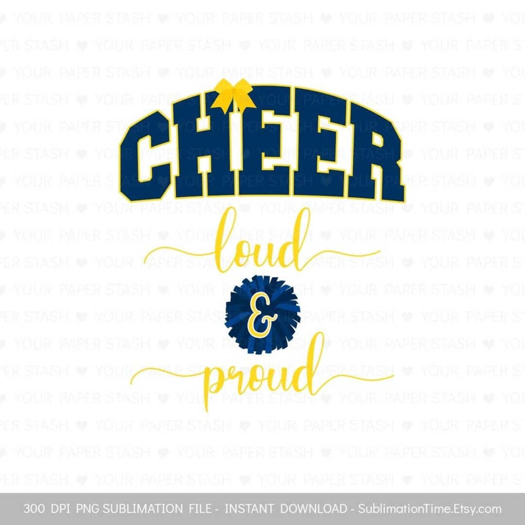 Cheerleading Sublimation PNG Design Cheer Loud Proud T-shirt - Etsy