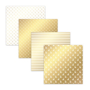 White & Gold Christmas Digital Paper, Elegant Christmas and Holiday ...