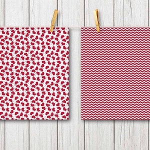 Red & Pink Valentine's Day Heart Digital Paper for Wedding Engagement ...