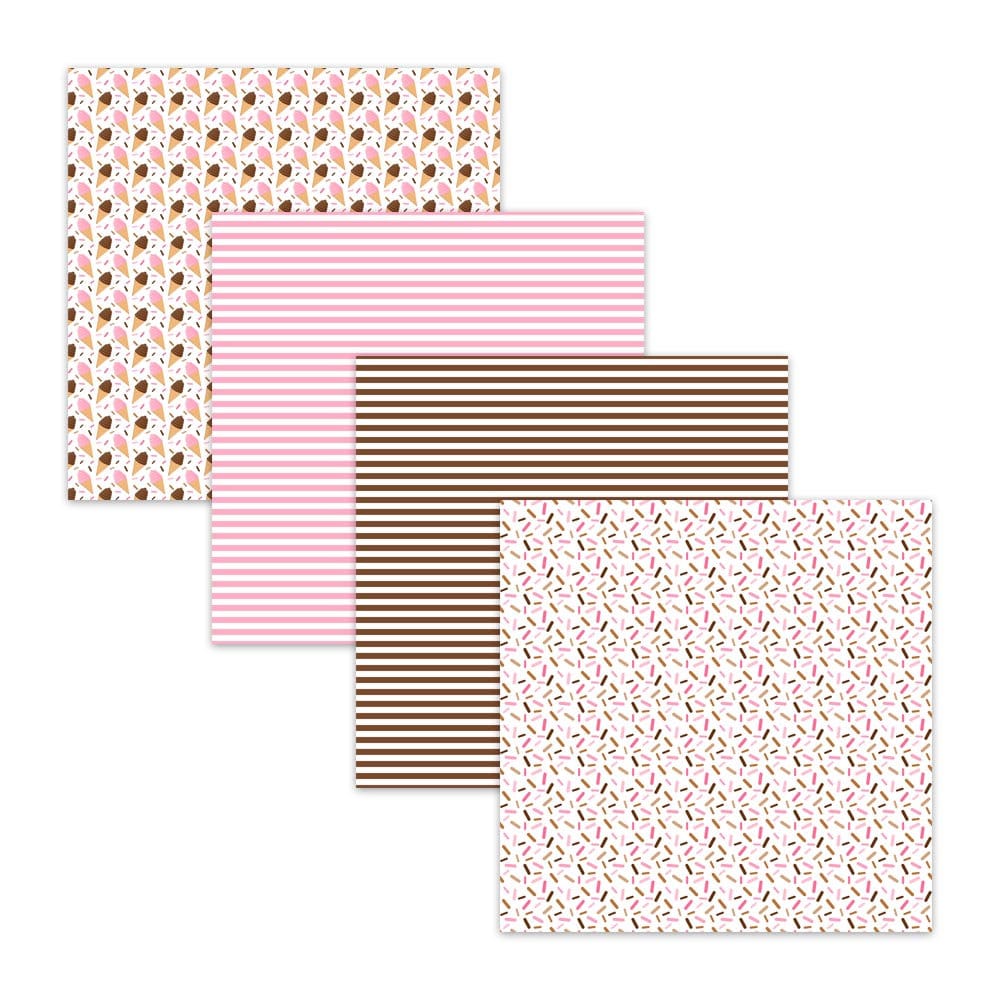 Ice Cream Shoppe Digital Scrapbook Paper Pack, Ice Cream Sprinkle ...