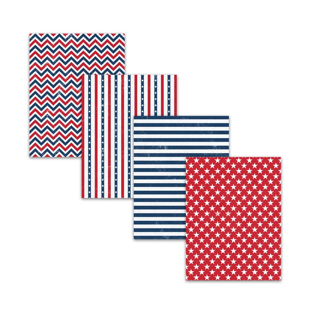 8.5x11 Printable Patriotic Digital Papers for 4th of - Etsy
