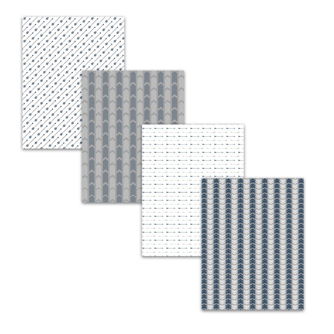 8.5x11" Navy Blue and Gray Arrow Digital Paper Pack, Masculine Digital ...