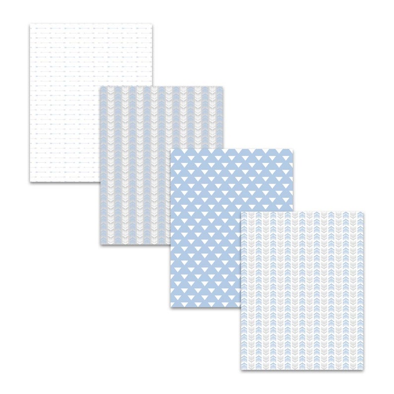 8.5x11 Ash Gray & Light Blue Arrow Digital Paper Pack | Etsy