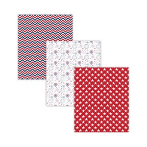 Patriotic Digital Papers, Red White Blue Stars & Stripes Scrapbook ...