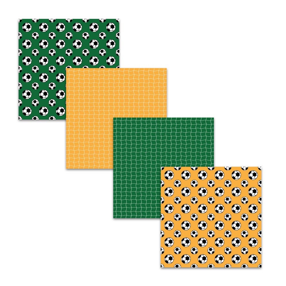 Soccer Digital Paper Pack 12x12, Green Gold Sports Scrapbook ...