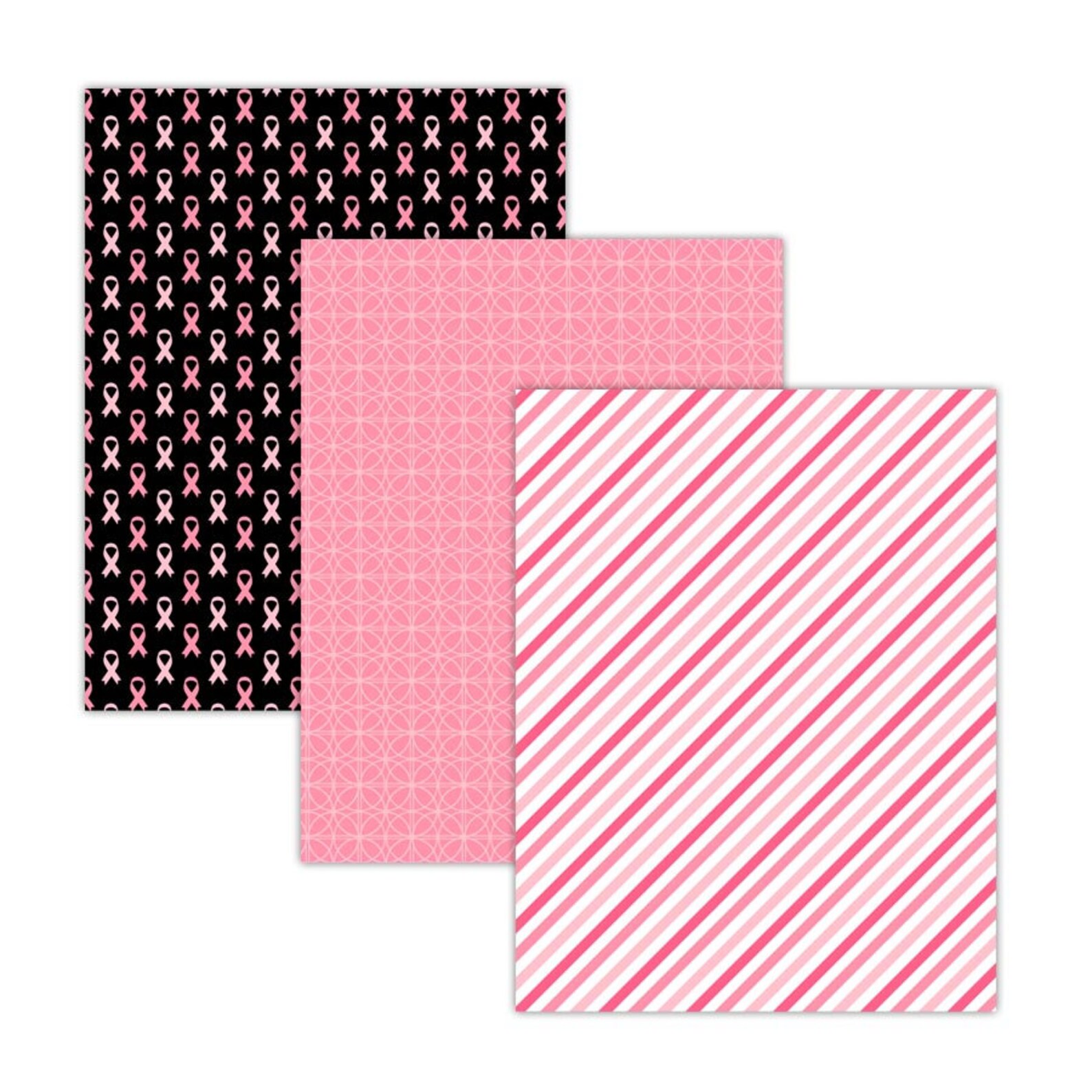 Breast Cancer Awareness Digital Paper, Pink Ribbon Backgrounds, Support ...