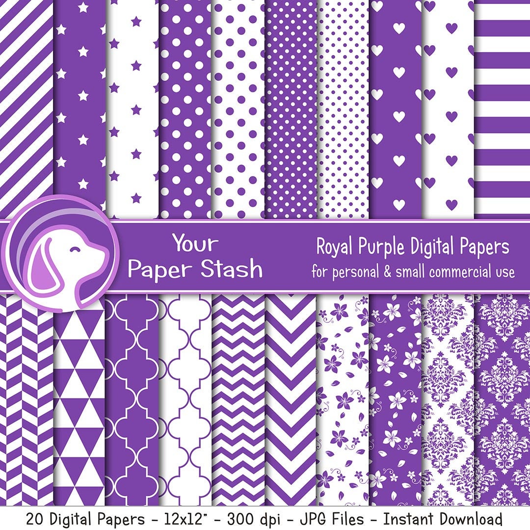 Purple Digital Scrapbook Papers & Backgrounds Papers - Etsy