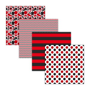 Red Black Cheer Team Seamless Digital Papers, Cheerleader Scrapbooking ...
