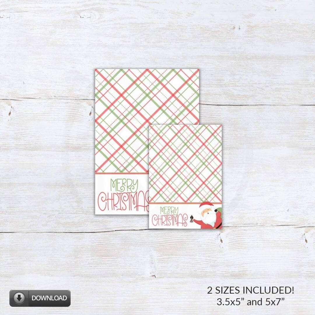 Santa Christmas Cookie Cards, Printable Mini and Large Cookie or Note ...