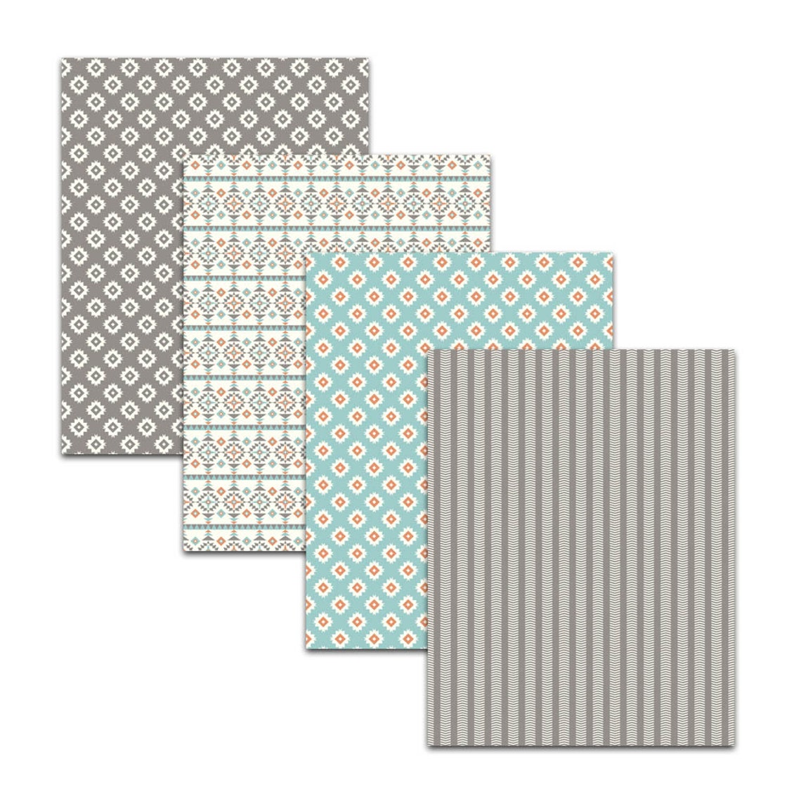 8.5x11 Tribal & Arrow Themed Digital Scrapbook Papers | Etsy