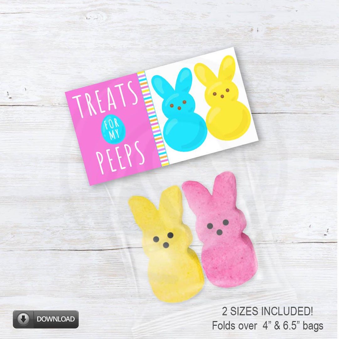 Easter Treat Bag Toppers, Treats for My Peeps Candy and Cookie Bag ...