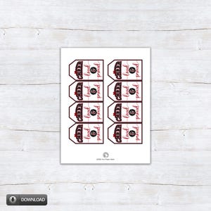 Printable Cheer Team Gift Tags, Red Black Cheerleading Team Squad Gift ...