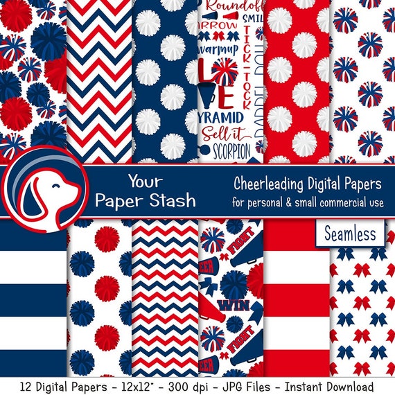 Cheerleading Digital Paper Pack Cheer Team Digital - Etsy