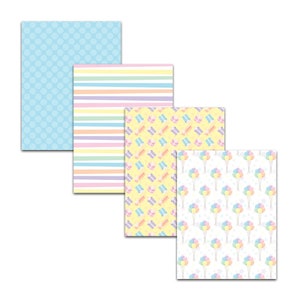 8.5x11" Birthday Digital Scrapbook Papers, Printable Birthday Paper ...